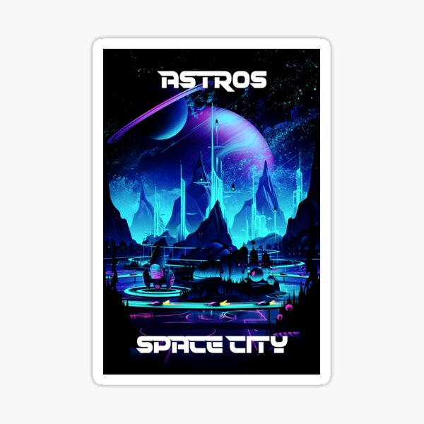 "astros space city" Sticker by THRtee | Redbubble