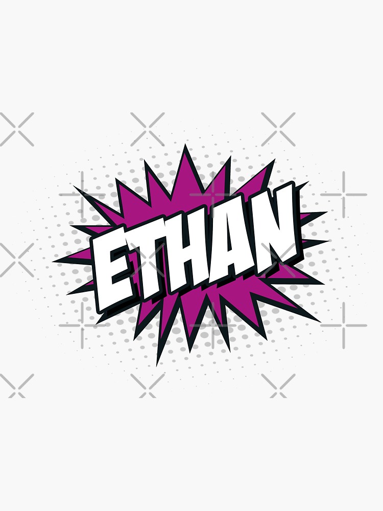Sticker « 'Ethan' Style dessin animé ou bande dessinée Kapow / Wow ...