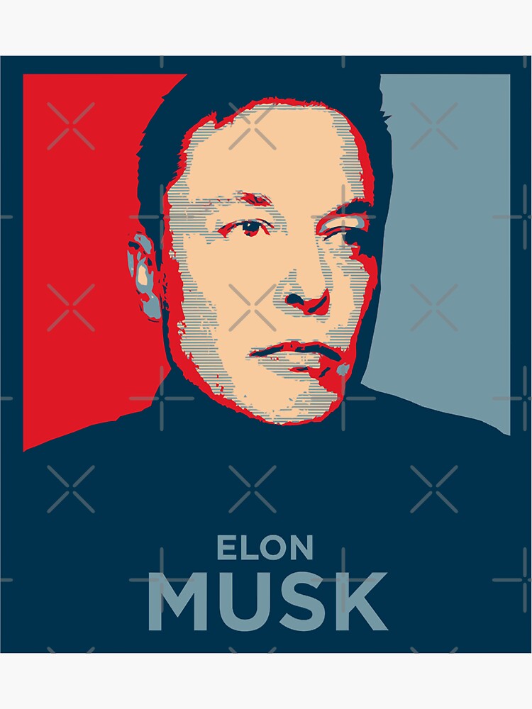 "Day Gift Elon Musk Poster Cool Gifts" Sticker by CleveSchinner | Redbubble