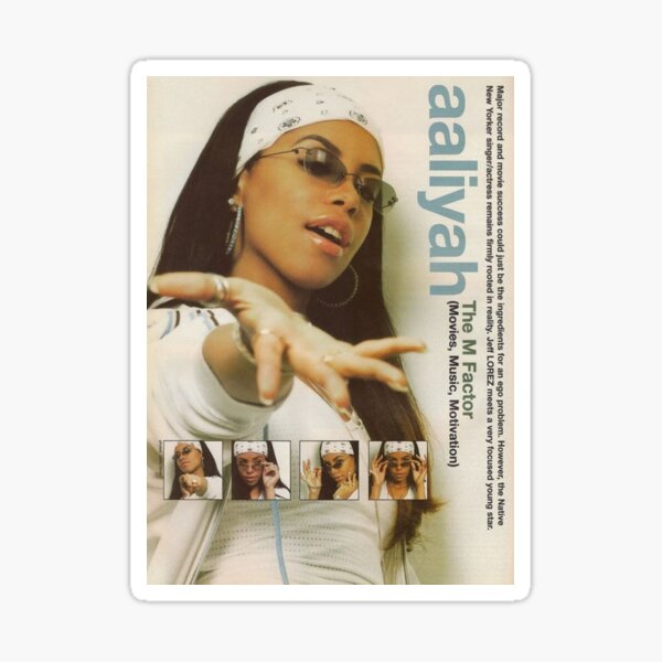 "Aaliyah 90s " Sticker by AngelicAcademia | Redbubble
