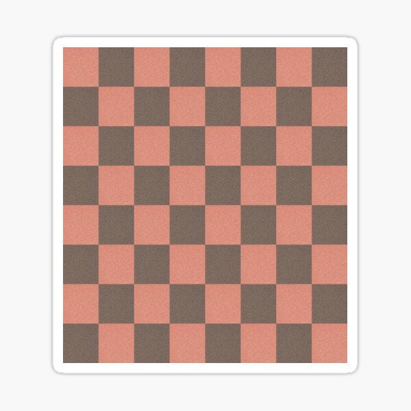 "Brown Checkered Pattern - Fun Checkerboard Pattern" Sticker by ...