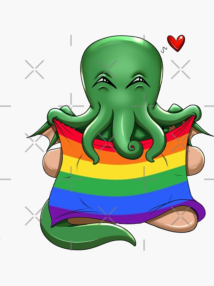 "Cthulhu pride flag" Sticker by MrsKittythulhu | Redbubble