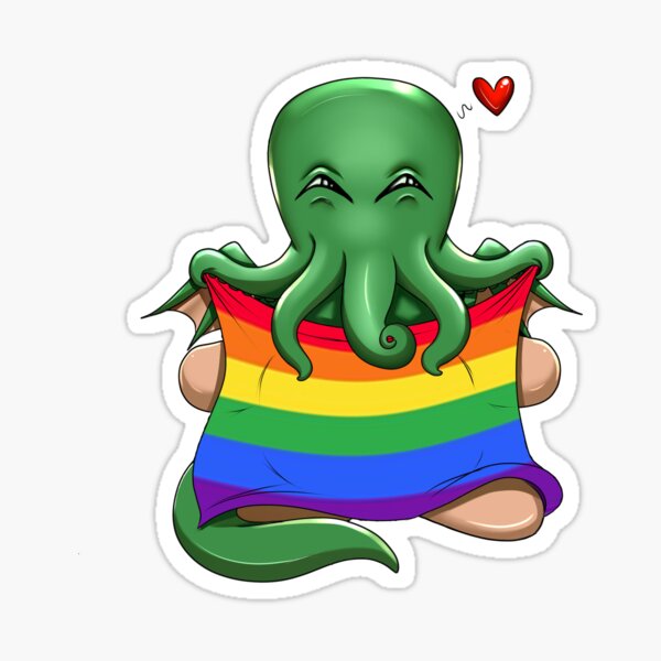 "Cthulhu pride flag" Sticker by MrsKittythulhu | Redbubble