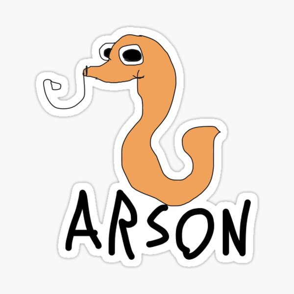 "ARSON worm" Sticker by DisrepairCircus | Redbubble