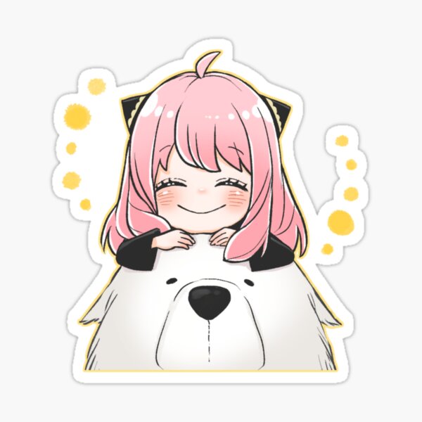 "cute Anya Forger and Bond Forger/ spy x family dogs " Sticker by ...