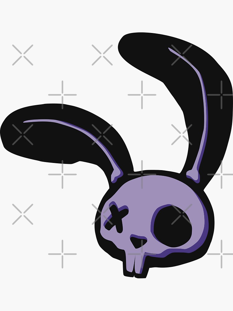 "Purple Punk Bunny Skull Graphic" Sticker by iscaStudioArt | Redbubble