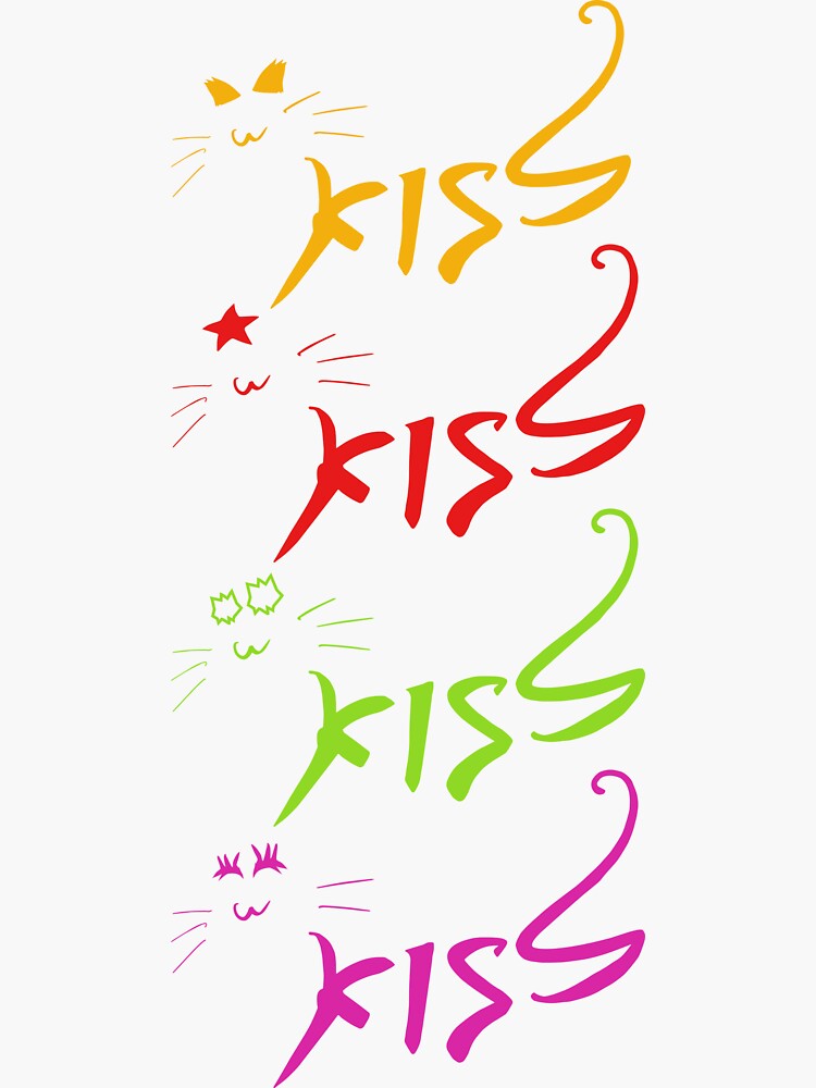 "Cats kiss" Sticker by Musiccc | Redbubble