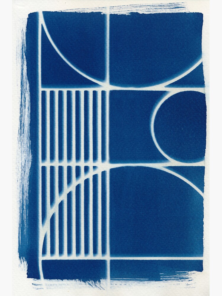 "Cyanotype - Graphic lines" Sticker by Peep-Up | Redbubble