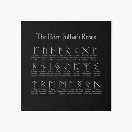 "The Elder Futhark Runes | Reference chart" Art Board Print for Sale by ...
