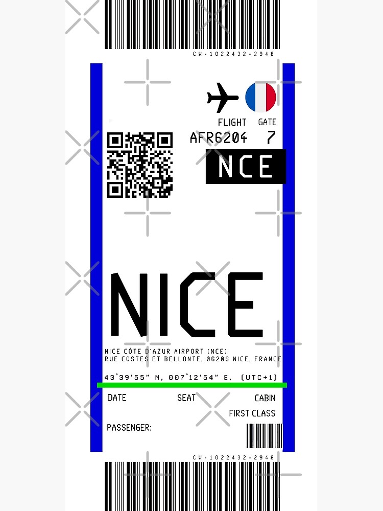 "Nice Cote D azur Airport (NCE) Boarding Pass rickrolled" Poster for ...