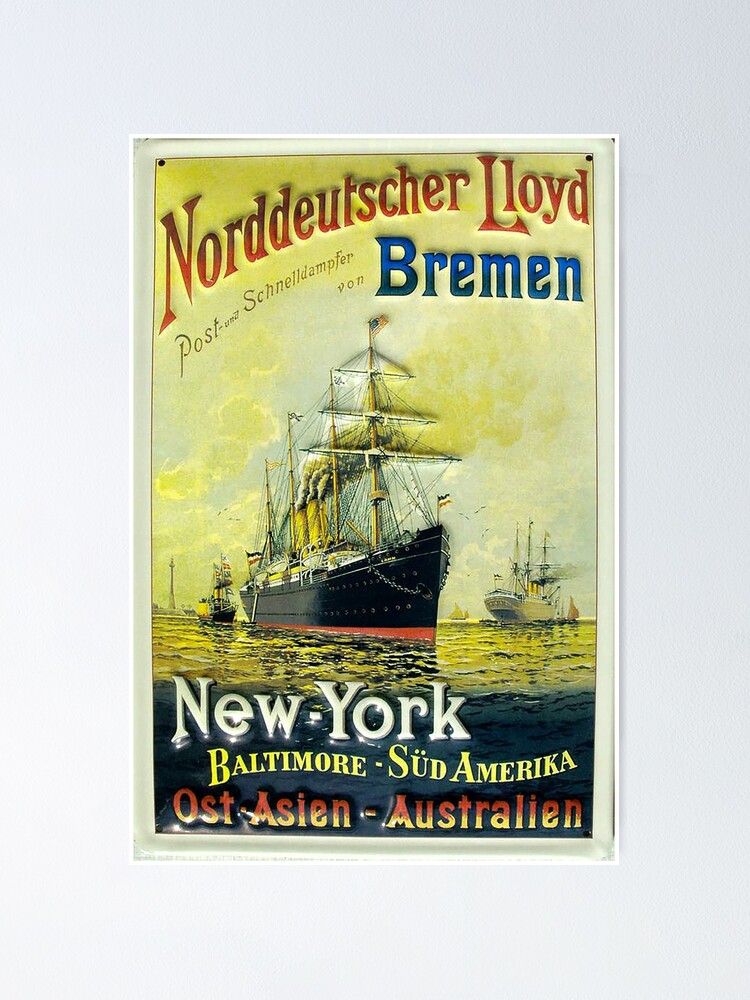 "Fast Steam Ship, 19th century advertising " Poster by edsimoneit ...
