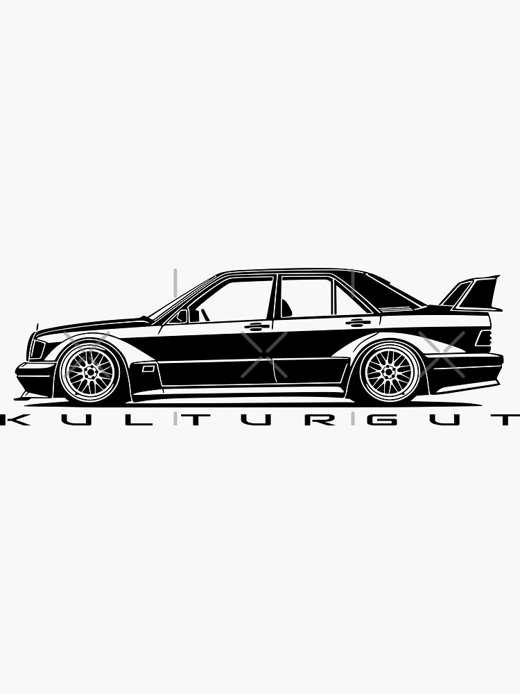 "Mercedes-Benz 190E cultural asset" Sticker by StickarGermany | Redbubble