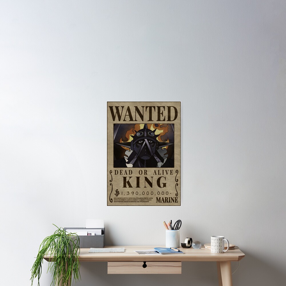 "King "The Conflagration" Wanted Poster One Piece Bounty" Poster for ...
