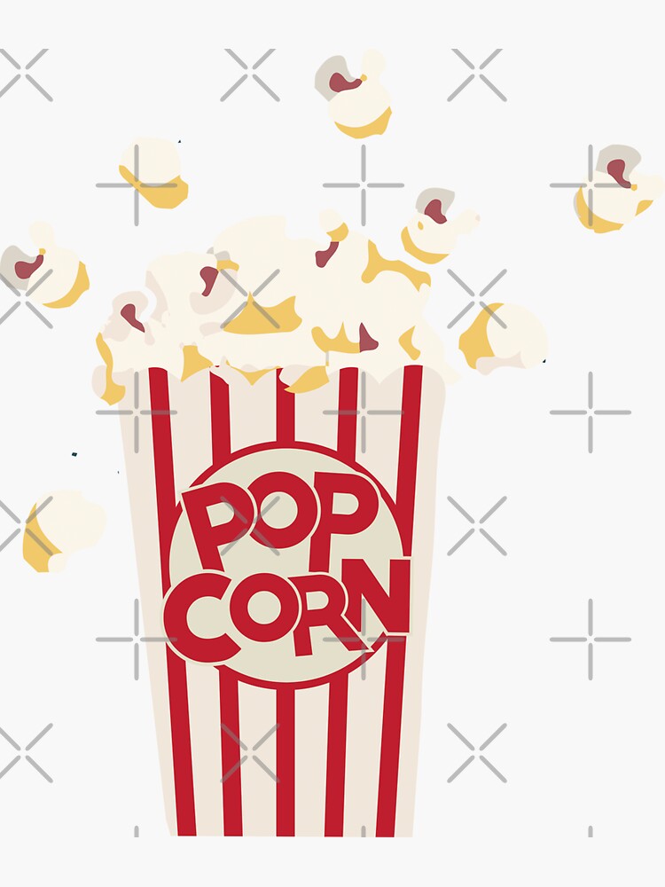 "Retro Popcorn" Sticker for Sale by Designs111 | Redbubble