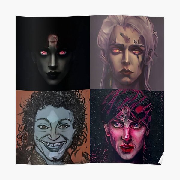 "The 4 Faces" Poster by Claustromind | Redbubble