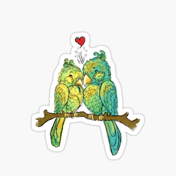 "Love Birds " Sticker by Strudledoodledo | Redbubble