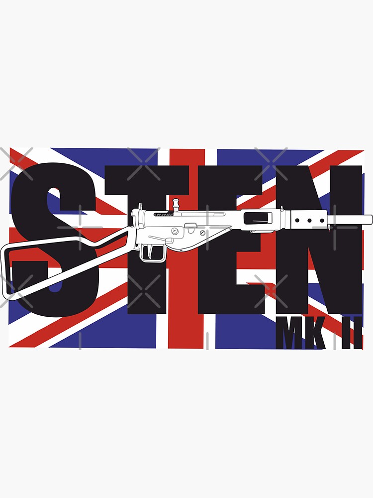 "British STEN Mk 2 submachine gun" Sticker by FAawRay | Redbubble
