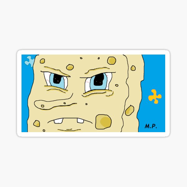 "Cracked Sponge" Sticker by MonkeProduction | Redbubble