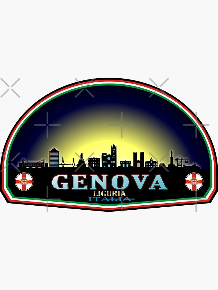 "Genova Liguria Italia skyline" Sticker by SoulSafe | Redbubble