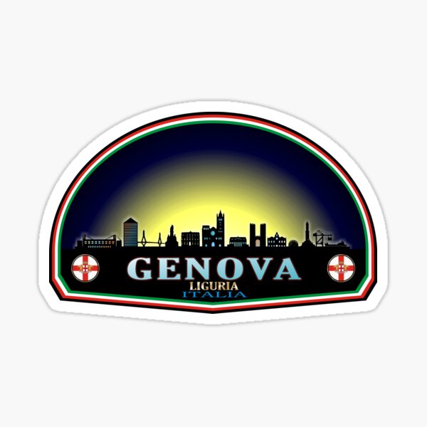 "Genova Liguria Italia skyline" Sticker by SoulSafe | Redbubble