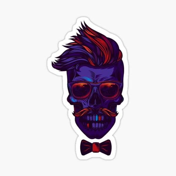 "Scull Hipster" Sticker by Peek-and-Pick | Redbubble