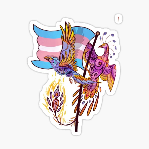 "Trans Pride Phoenix Transparent" Sticker by Sundews | Redbubble