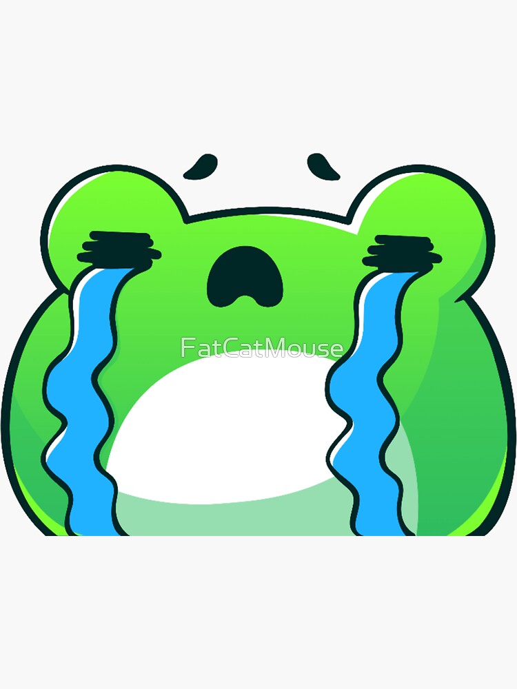 Pegatina «Anime de rana adorable triste, ranas de dibujos animados ...
