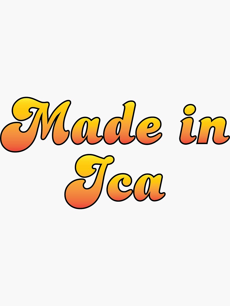 "Made in Ica" Sticker by Paradisemundo | Redbubble