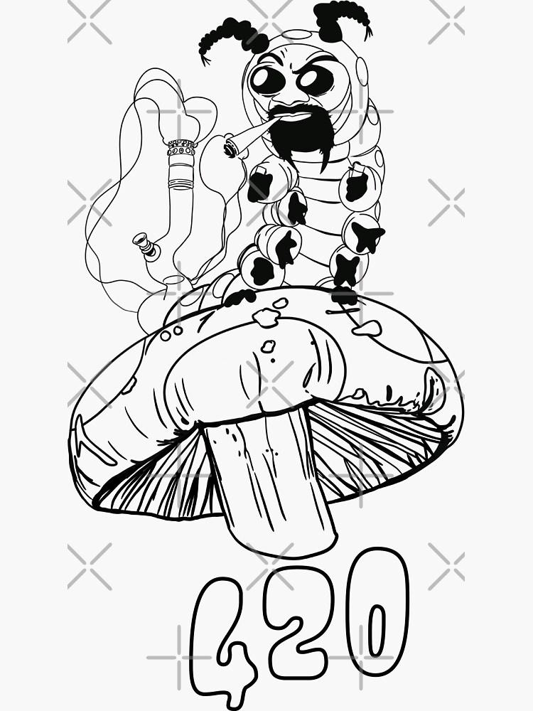 "420 outline" Sticker by Martzart | Redbubble