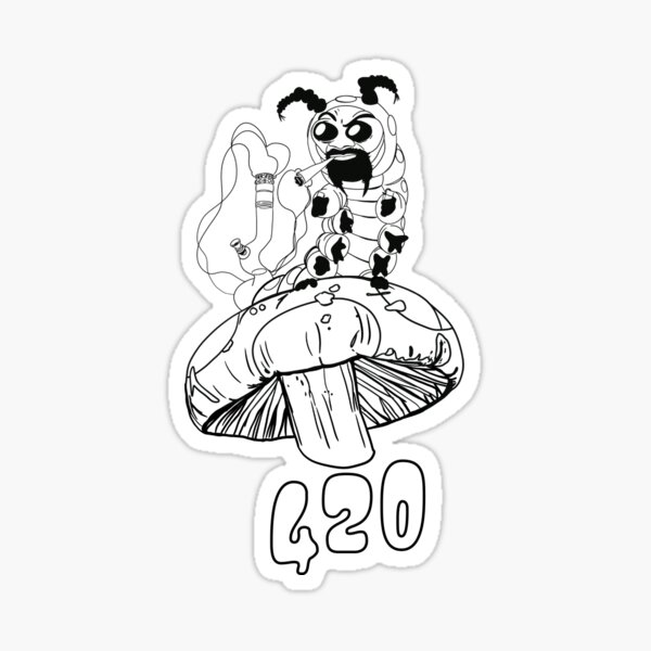 "420 outline" Sticker by Martzart | Redbubble