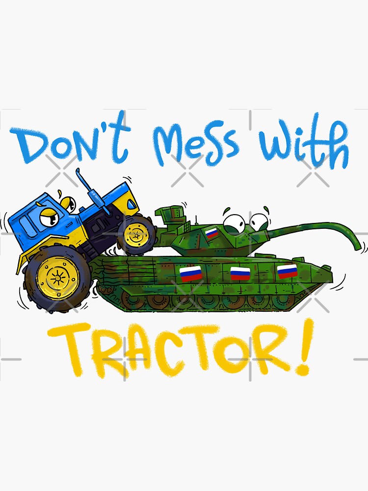 "Ukrainian tractor on the russian tank" Sticker for Sale by ...