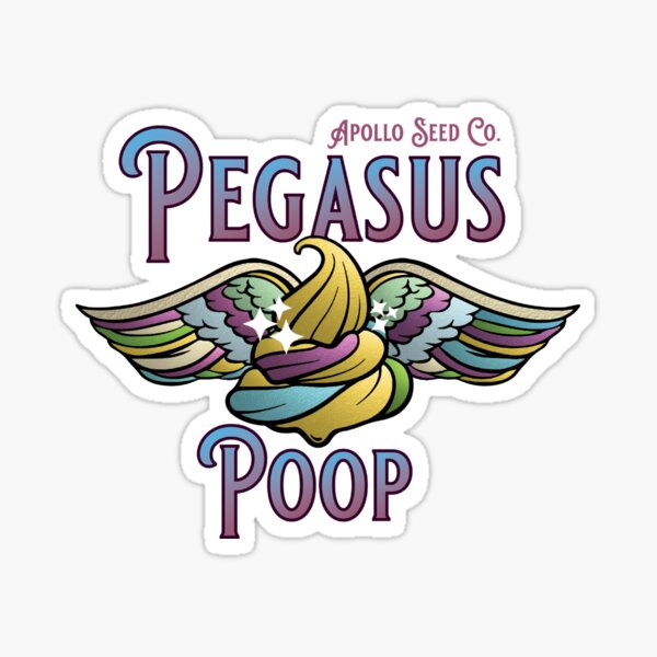 "Pegasus Poop by Apollo" Sticker by cannameliavt | Redbubble
