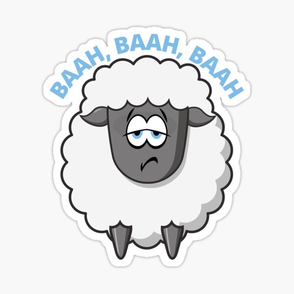 "Baah, Baah, Baah-Bored Sheep-Baa baa baa" Sticker by TracyDDigitals ...