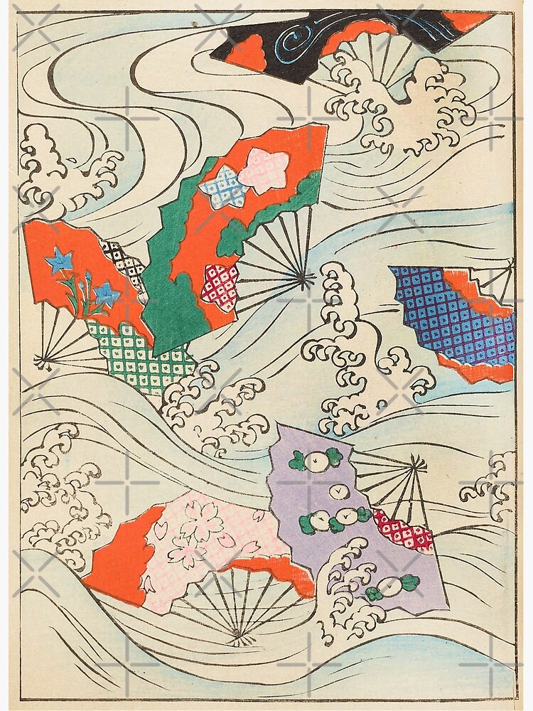 "Japan Fan Waves Ocean Etching" Poster for Sale by Ankerd | Redbubble