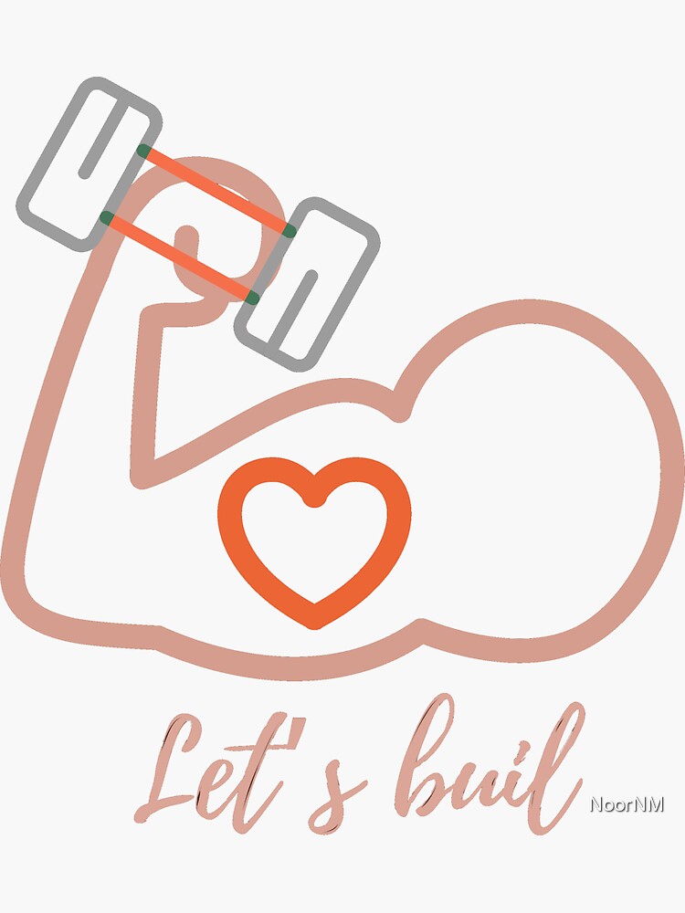 "Let’s build muscles mass" Sticker by NoorNM | Redbubble
