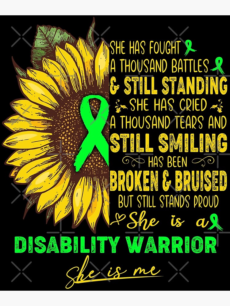"Disability Awareness - She is An Disability Warrior SHE IS ME" Poster ...