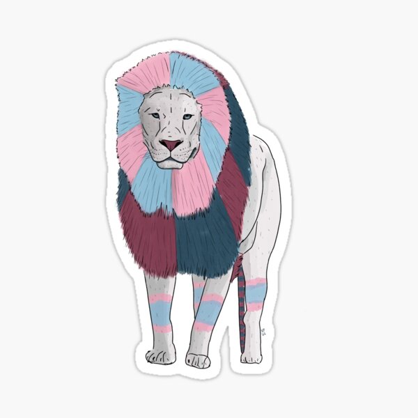 "Transgender lion trans pride " Sticker by kylepeterart | Redbubble