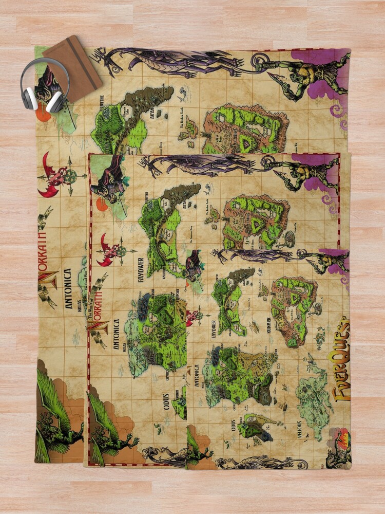 "Everquest World of Norrath Map" Throw Blanket for Sale by ANNAPHET ...