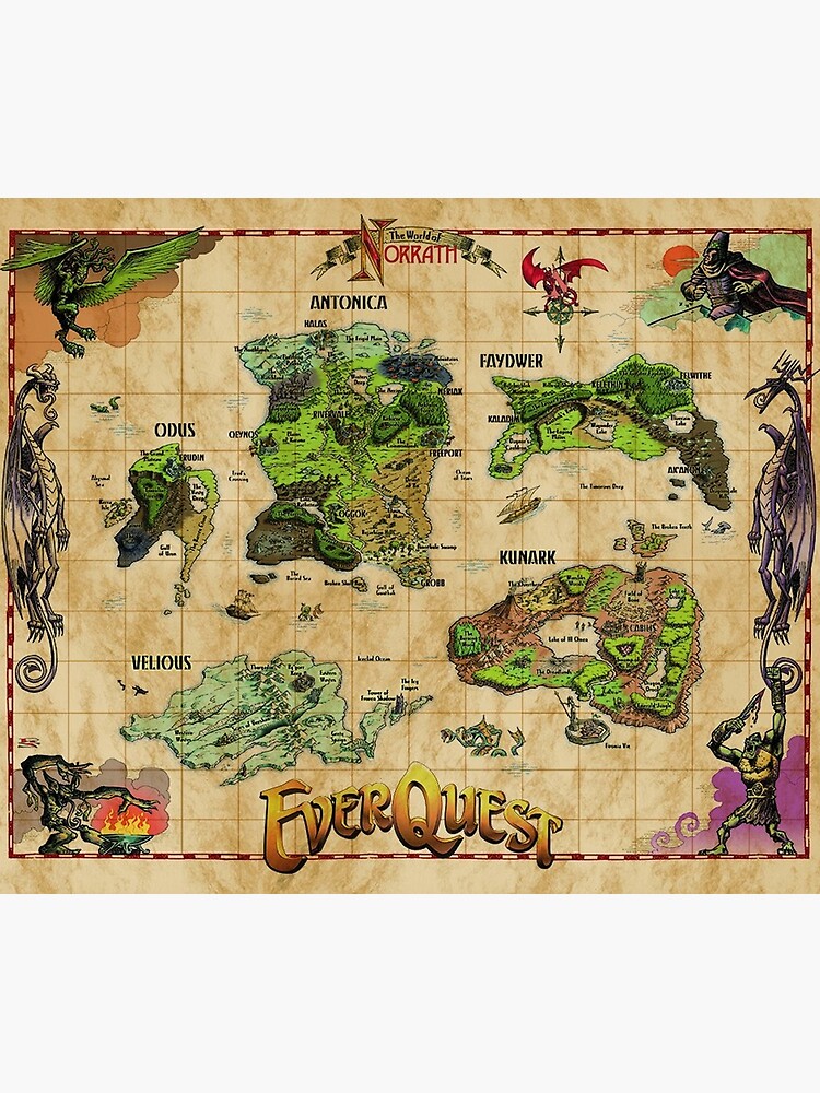 Everquest World of Norrath Map Premium Matte Vertical Poster sold by ...