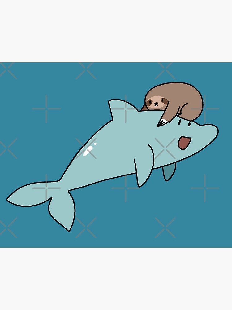 "Dolphin and Sloth" Poster for Sale by SaradaBoru | Redbubble