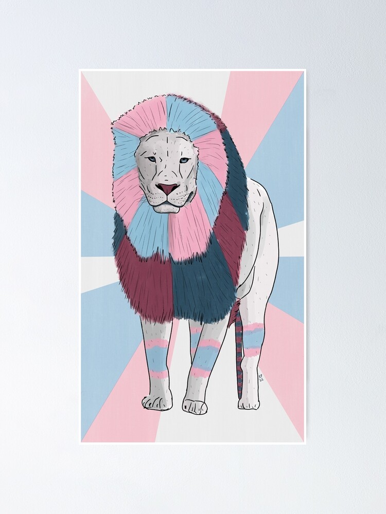 "Transgender Lion trans pride " Poster for Sale by kylepeterart | Redbubble