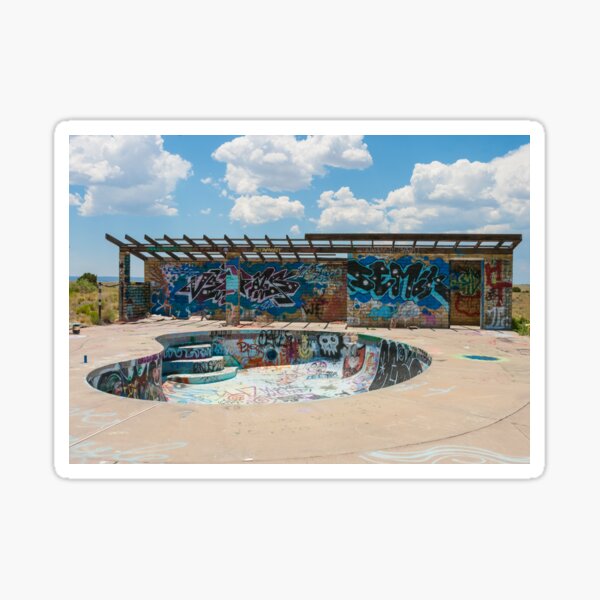 "Graffiti in the Desert - Abandoned Swimming Pool" Sticker for Sale by ...