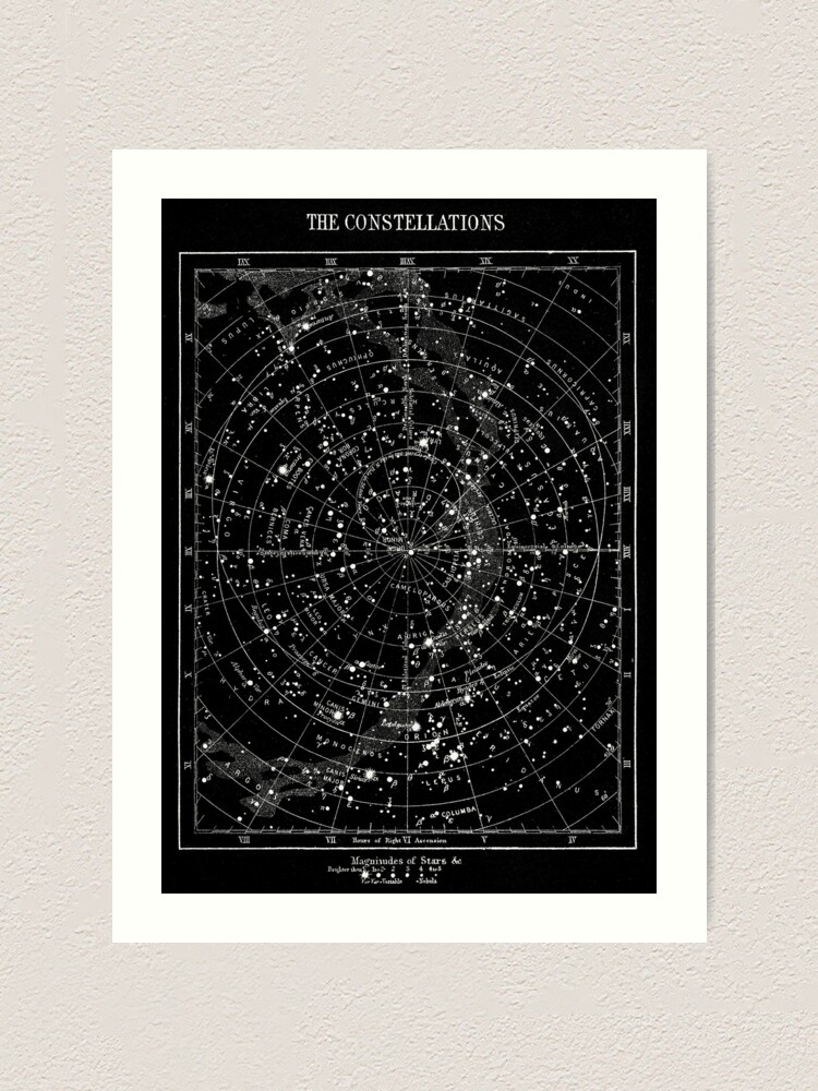 "Old Astronomy Map |Antique Constellation star| Vintage Map of stars ...
