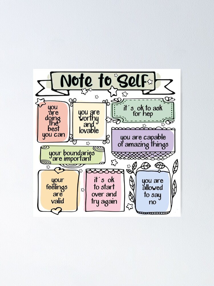 "note to self" Poster by jennstore | Redbubble