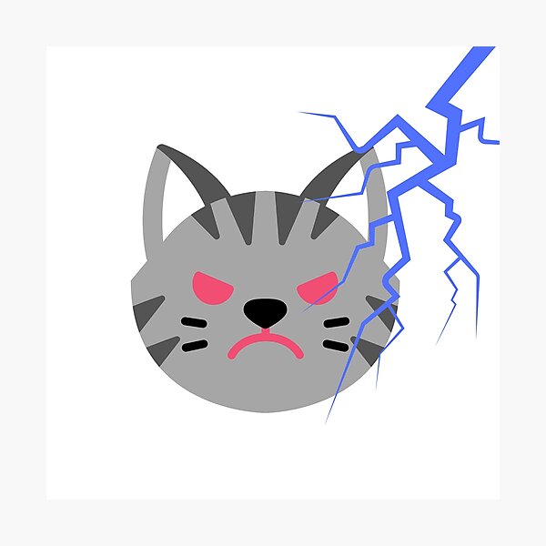Lámina fotográfica «Angry Cat / Gato relámpago gato con trueno Diseño ...