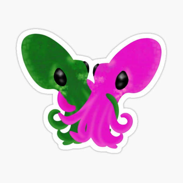 "Cuddle-fish - Green and Pink" Sticker for Sale by 1Lilith-Green1 ...