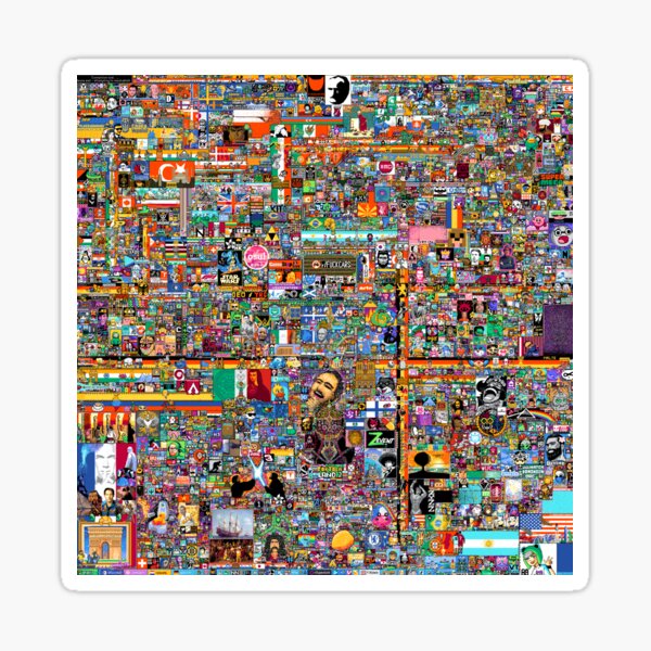 "Reddit r/place Pixel Art" Sticker by Depthds | Redbubble