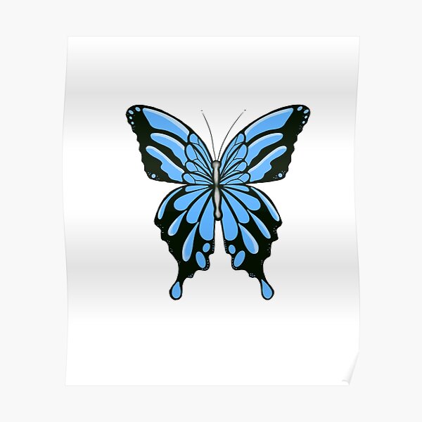 "Blue Butterfly ? " Poster for Sale by RogueFoxStudio | Redbubble