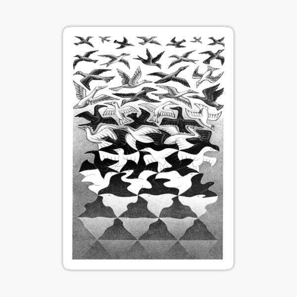 "M.C. Escher" Sticker by Zarrix-rayan | Redbubble