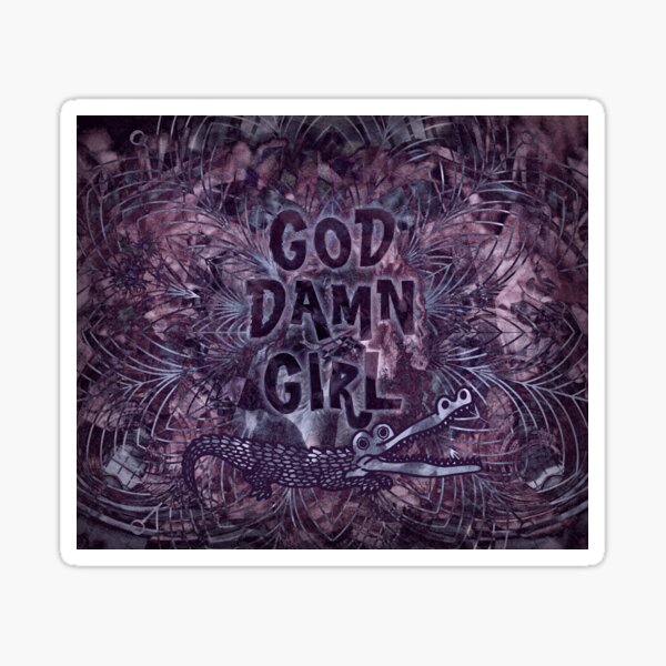 "God Damn Girl - Purple Paisley Version" Sticker by QGPennyworth ...